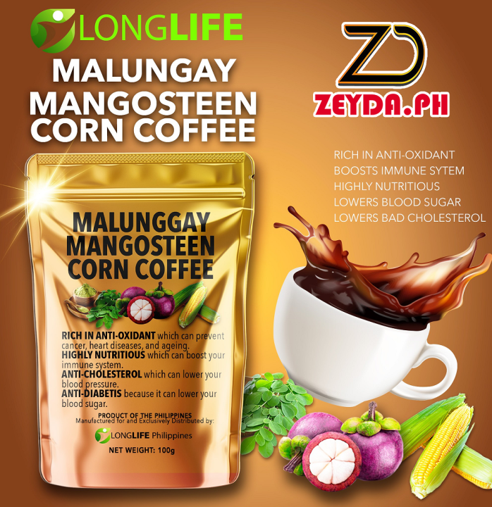 Longlife Corn Coffee 100g with Malunggay and Mangosteen | Lazada PH