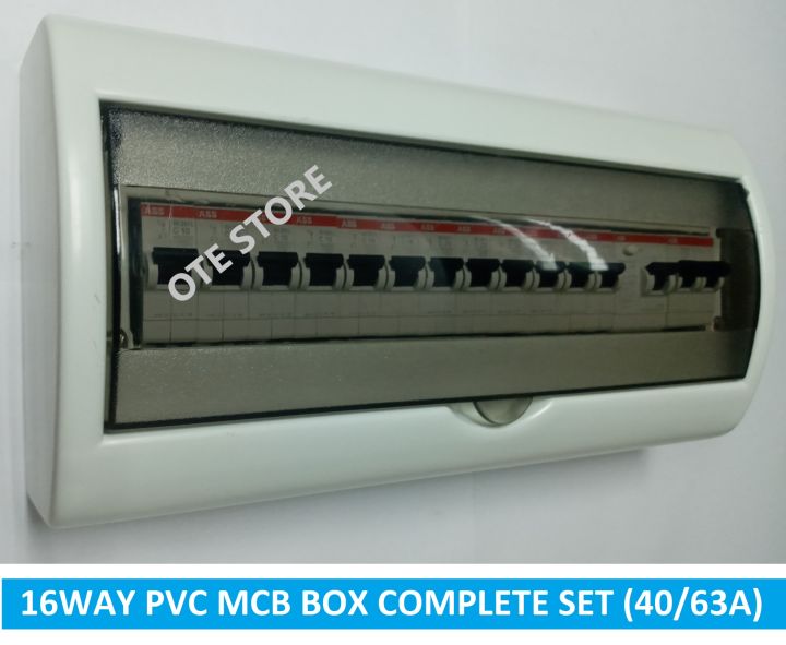 16WAY PVC MCB BOX COMPLETE SET (40A / 63A) (ABB / UMS) | Lazada