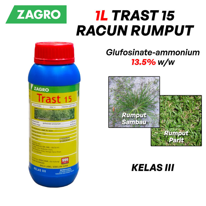 1L / 4L Trast 15 Racun Rumput Racun Rumpai Racun Lalang Racun Sentuh ...