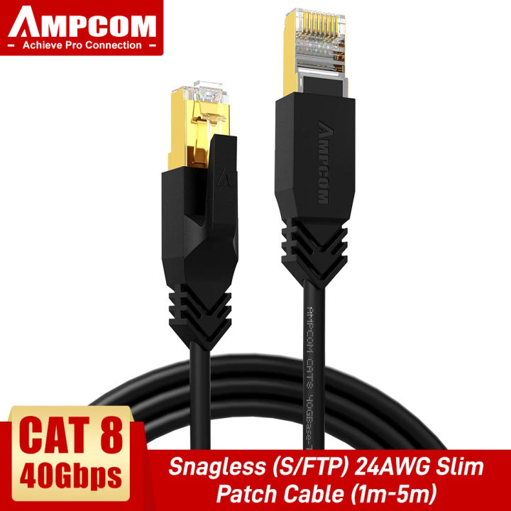 AMPCOM CAT8 Ethernet Cable, CAT8 STP Ethernet Cable Slim Type High ... AMPCOM CAT8 Ethernet Cable, CAT8 STP Ethernet Cable Slim Type High ...