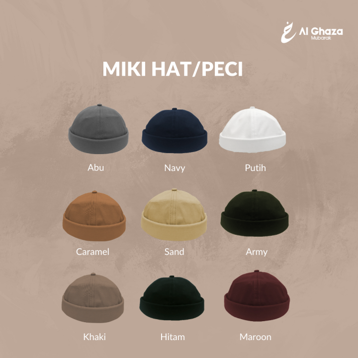 Topi Mikihat / Topi Peci / Mikihat Dewasa / Mikihat Anak / Warna Hitam ...