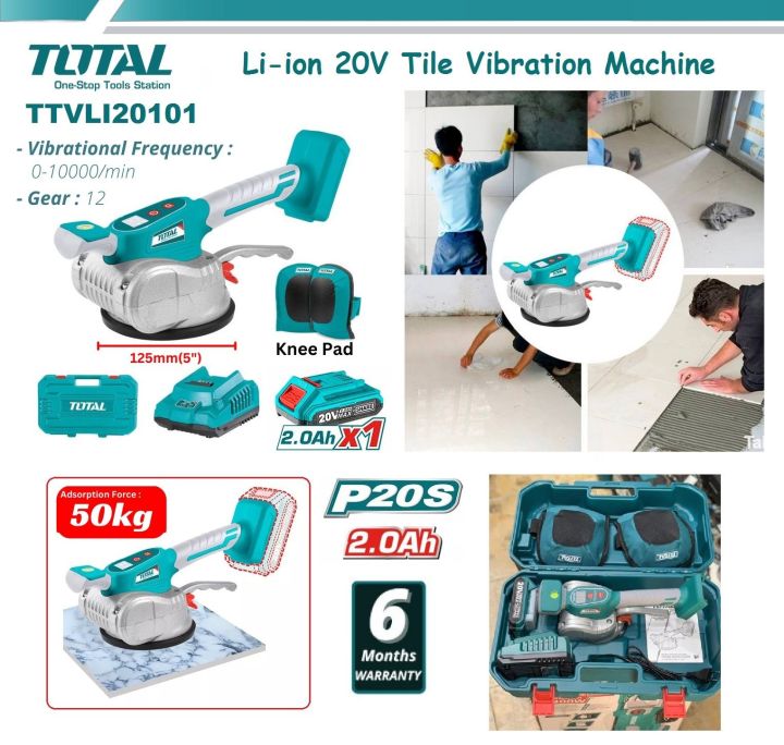 Total 20V Li-ion 50kg Absorption Tile Vibration Machine | Lazada