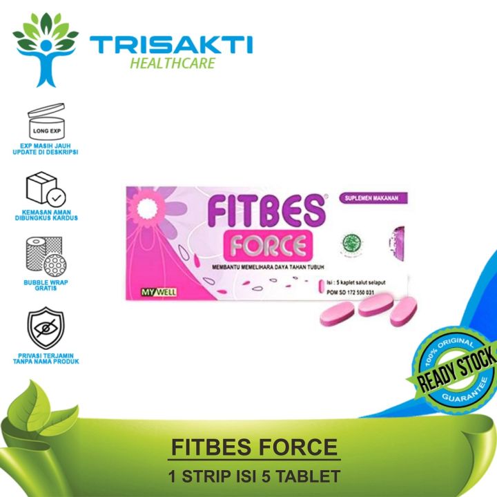 FITBES FORCE KAPLET 1 STRIP 5 CAPLET SUPLEMEN DAYA TAHAN TUBUH DAN ZINC ...