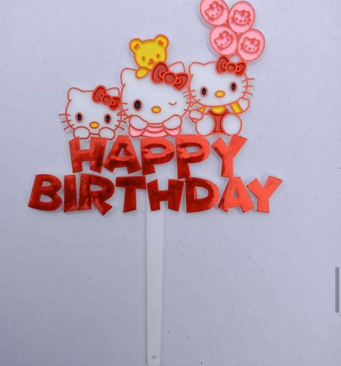 Hiasan Tusuk HBD Hello Kitty Topper Hellokitty | Lazada Indonesia