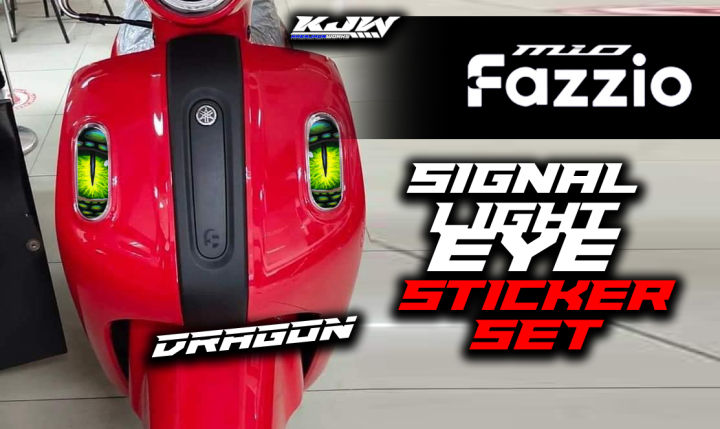 Yamaha Fazzio 125 Turn Light Signal Decal Set Green Dragon Eyes Design ...
