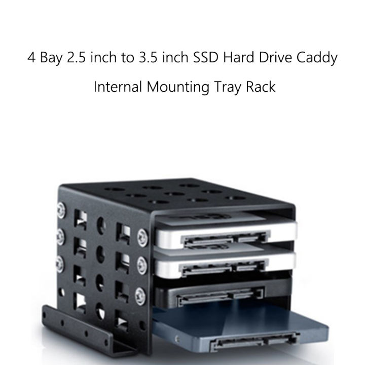 4 Bay 2.5 inch to 3.5 inch Adapter Bracket SSD Hard Drive Enclosure ...