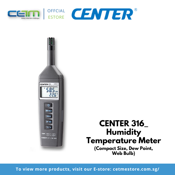 CENTER 316 Humidity Temperature Meter (Compact Size, Dew Point, Web ...