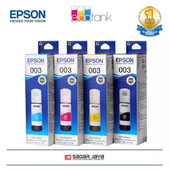 Tinta Epson 003 Original Tinta Printer Warna Cyan Magenta Yellow Black ...