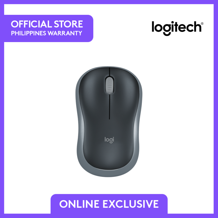 Logitech M186 Wireless Mouse 2.4GHz with USB Mini Receiver 1000 DPI PC / Mac / Laptop - Grey ...