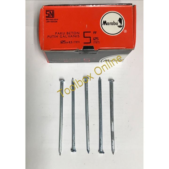 1 Kg Paku Beton Putih Galvanis 5 inch Marabu | Lazada Indonesia