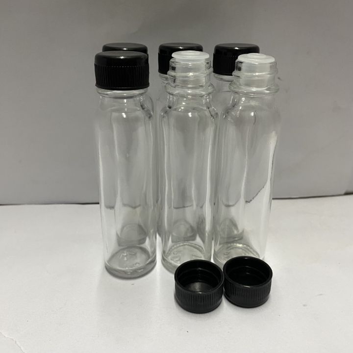 12ขวด ขวดใส่ยาแดงแบบหยด ขวดแก้วใส่ใสน้ำมันเหลือง ขวดแก้วใส 20 มล.ฝาดำ ...