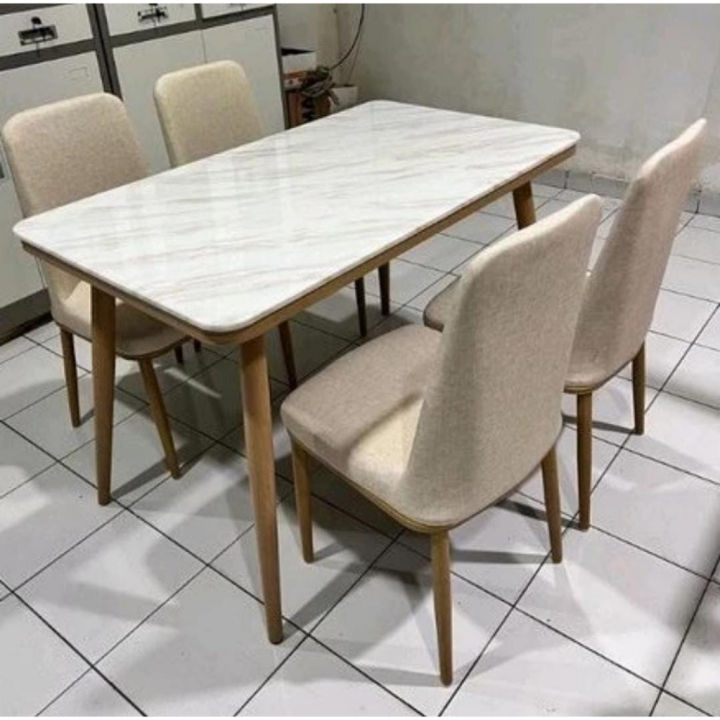 Importa Meja Makan 6 Kursi Marmer Rangka Besi Kokoh Henka - Dining ...