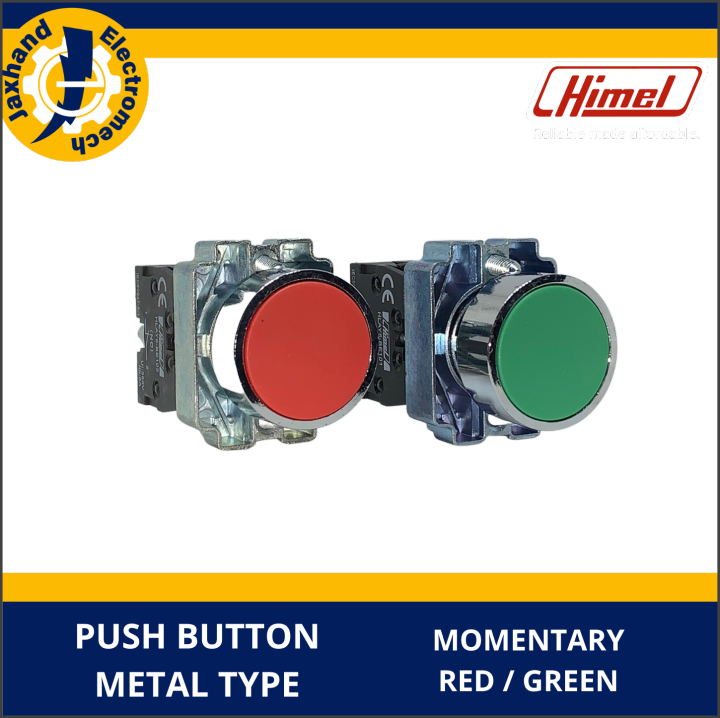 Himel Momentary Push Button, Red/Green, 220V / NO / NC / Normally Open ...