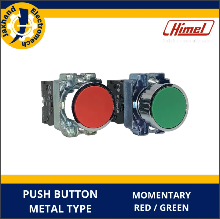 Himel Momentary Push Button, Red/Green, 220V / NO / NC / Normally Open ...