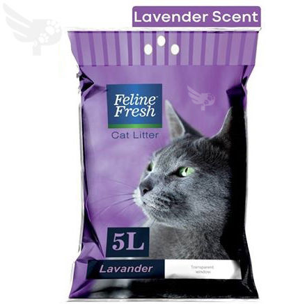 FELINE FRESH CAT LITTER 5L (LAVENDER) - Lavender - Lavander - 5 Liters ...