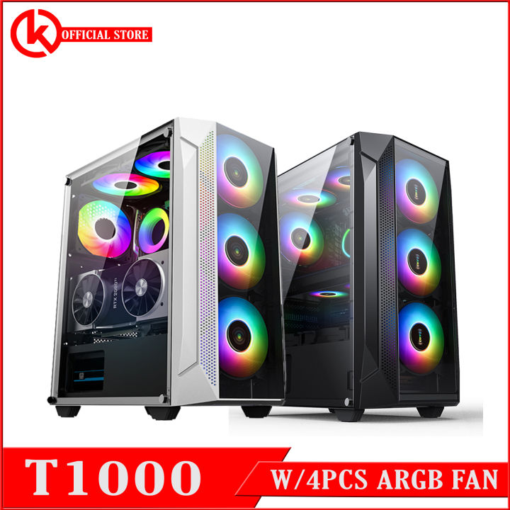 KEYTECH T1000 CASE ONLY | T1000 W/4PCS ICE TOWER FANS MID TOWER GAMING ...