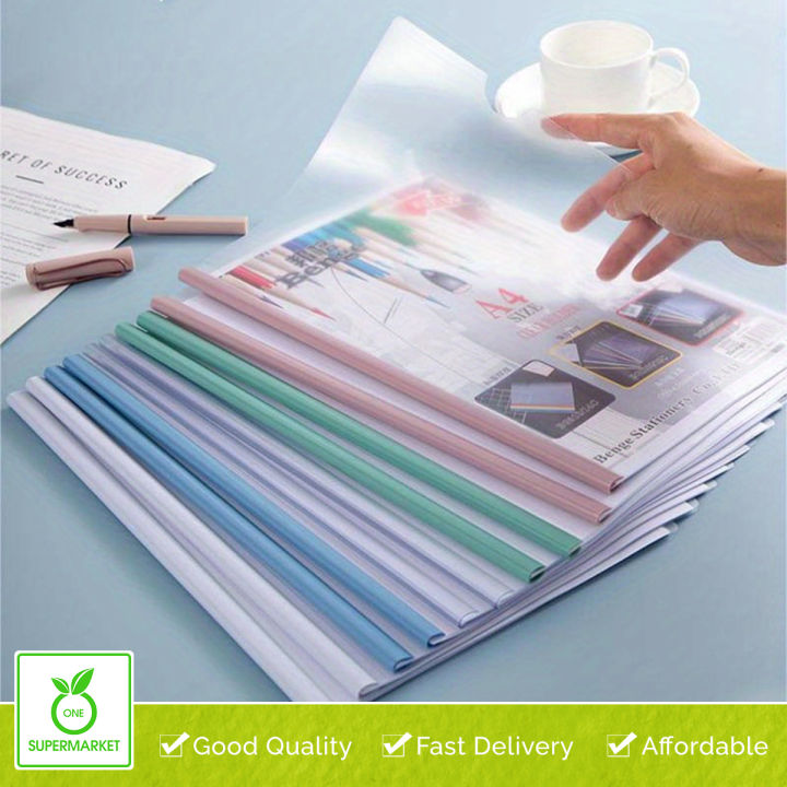 One Supermarket Transparent Colored File Sliding Folder with Pull Rod ...