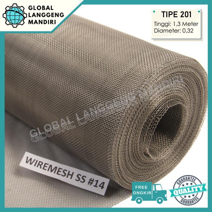 WIRE MESH 14 STAINLESS (201) 0.32MMX1.3MX1M /KAWAT NYAMUK/WIREMESH #14 ...