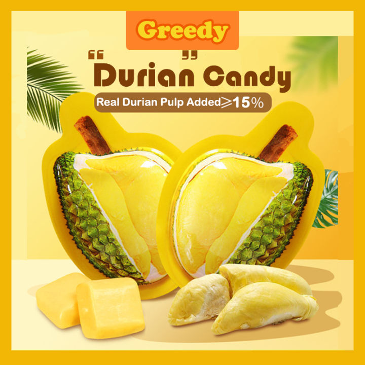 Durian Candy Real 15% Durian Pulp Added Soft Candy 榴莲糖15%真实榴莲果肉添加香浓榴莲软糖 ...