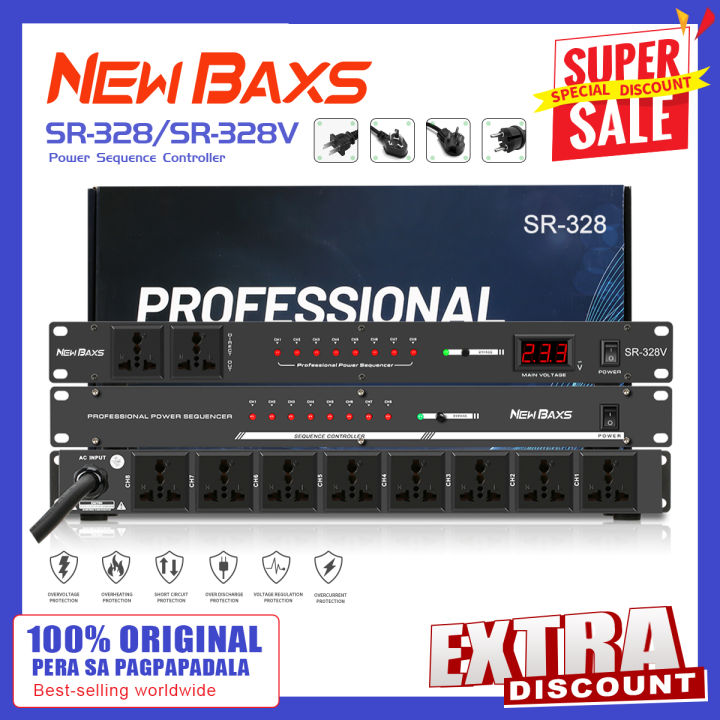 NEW BAXS Power Manager SR-328/SR-328V 8 Channel 40A Power Controller Audio Power timing is ...