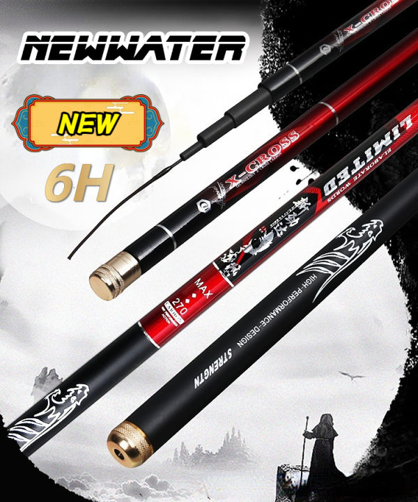 NewWater ความแข็ง 6H คันเบ็ดคาร์บอนน้ำหนักเบาหล่อแท่งเครื่องมือตกปลาทะเลอุปกรณ์ตกปลาความจุแบริ่ง ...