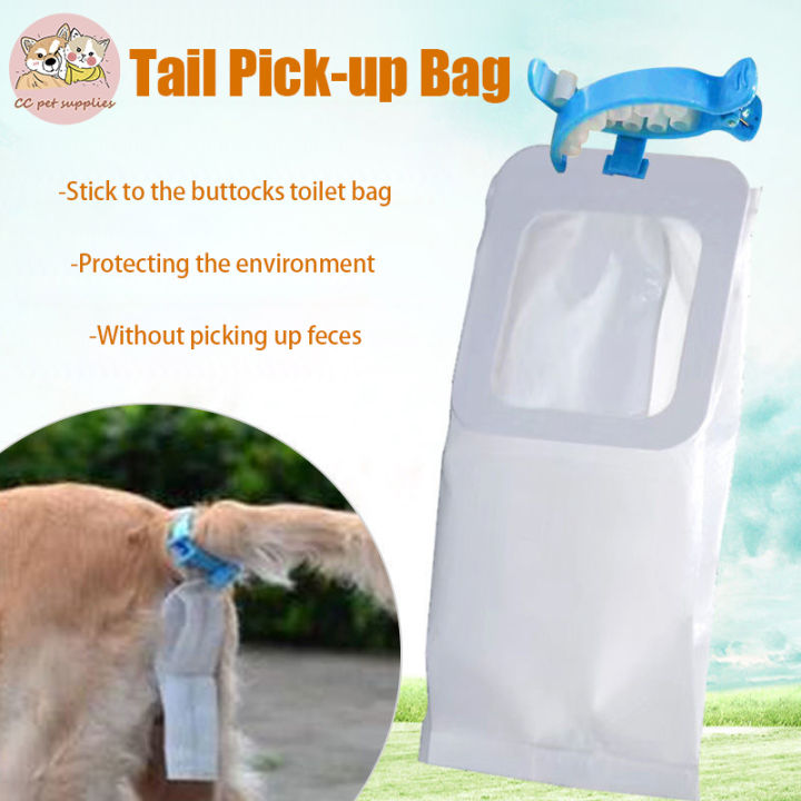 Pet Waste Bag Dispenser Puppy Toilet Picker Clip Tail with Poop Bag Dog ...