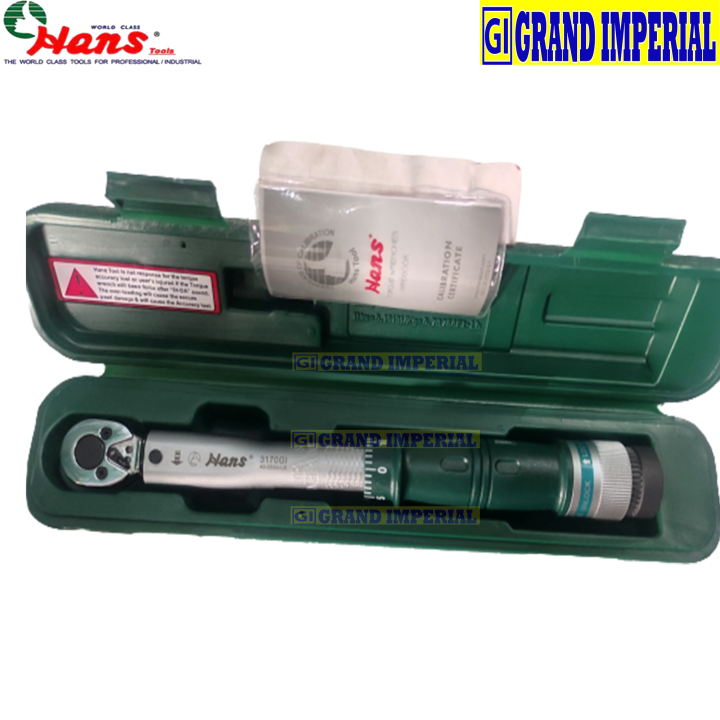 Hans Torque Wrench Click Type 3170GI 40-250 Inch Lbs 3/8" Drive 14" Grand Imperial Industrial ...