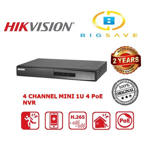 HIKVISION 4CH / 4 CHANNEL DS-7104NI-Q1/4P/M NVR BUILD IN 4 PORT POE (UP ...