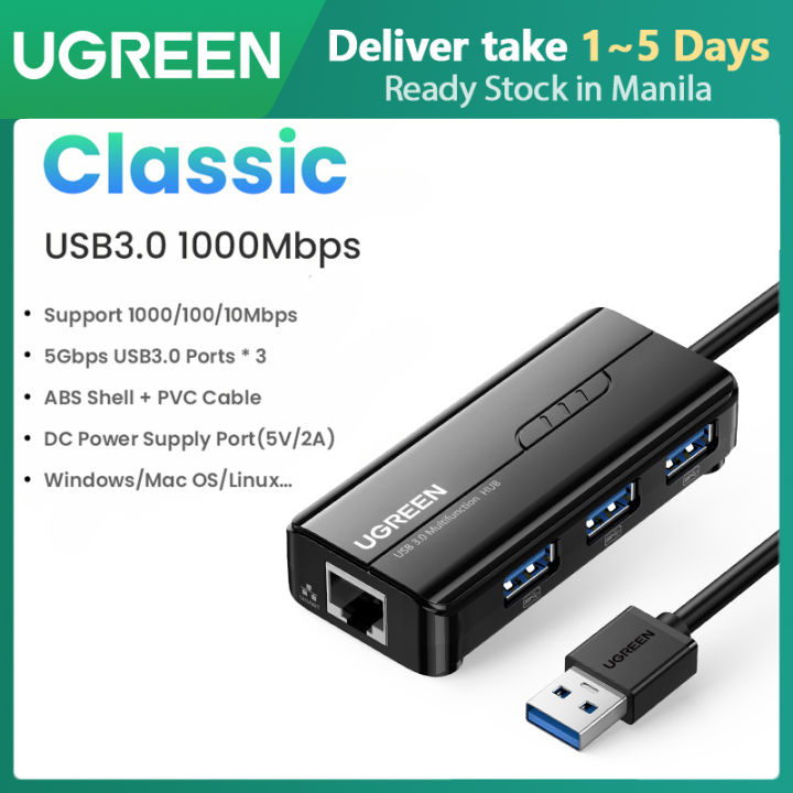 UGREEN LAN Network Adapter 100Mbps/1000Mbps USB Gigabit Ethernet ...