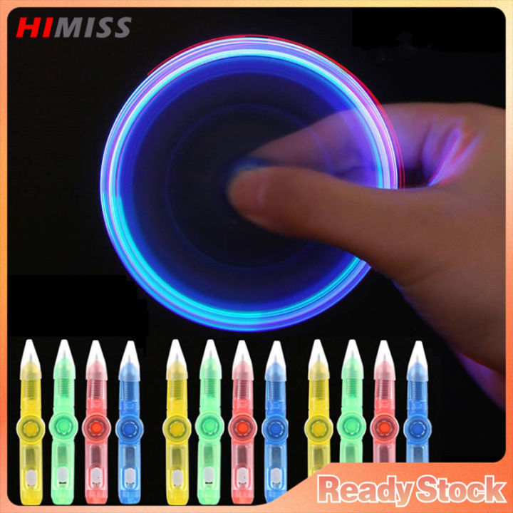 HIMISS LED Colourful Luminous Spinning Pen Rolling Pen Ball Point Pen ...