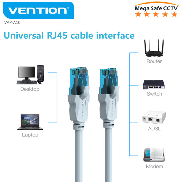 Vention Lan Cable For Desktop Laptop Router Switch ADSL Modem, Cat5e ...
