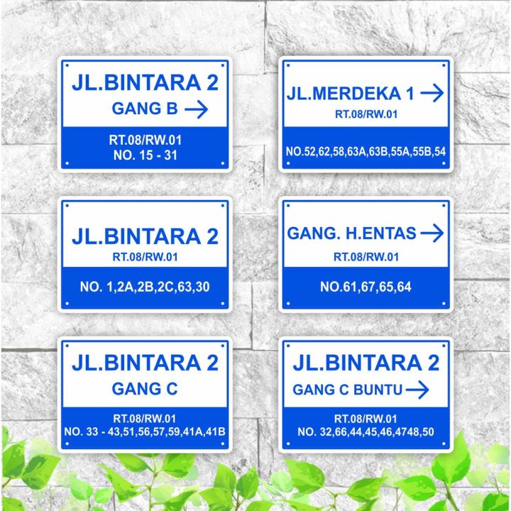 PAPAN NAMA GANG | PAPAN NAMA JALAN AKRILIK CUSTOM SESUAI PESANAN ...