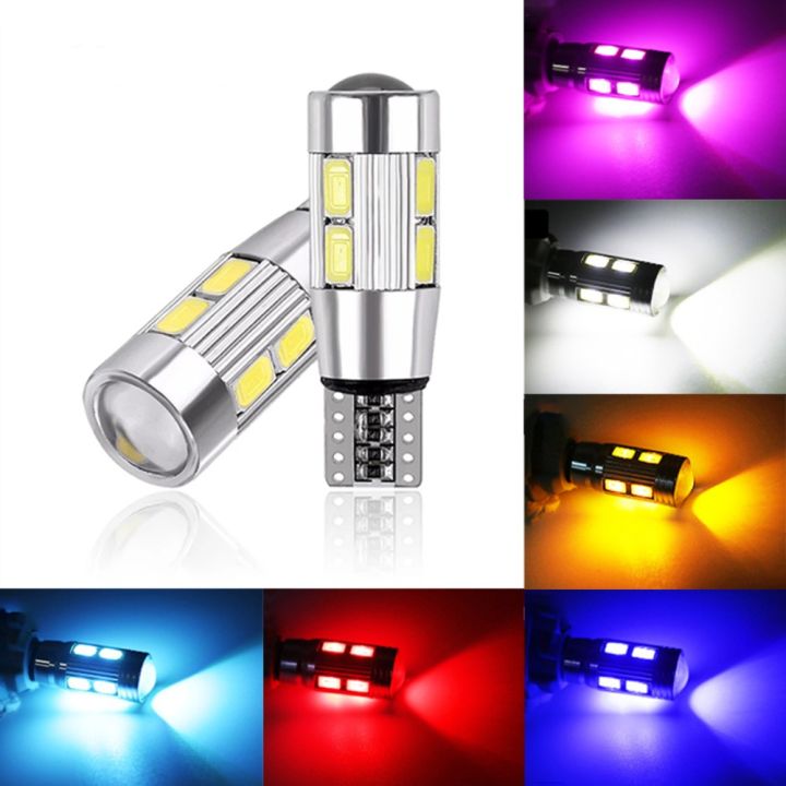 2X T10 Car LED Blub W5W COB 10SMD 12V Car Signal Light Interior Reading ...