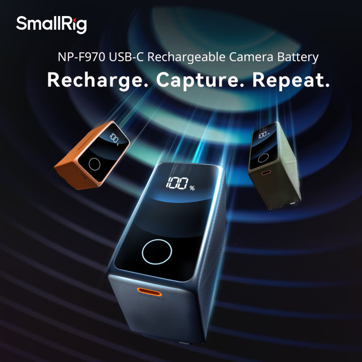 SmallRig NP-F970 USB-C Rechargeable Camera Battery (Black / Orange ...