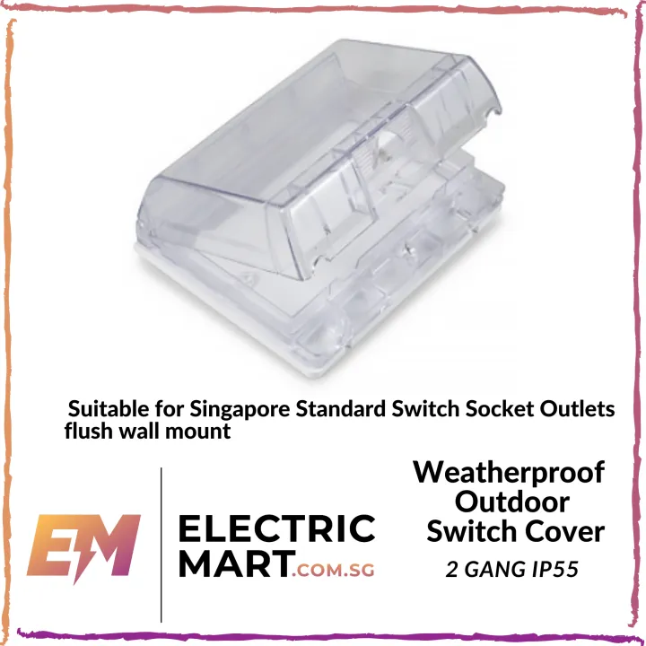 FYM F2712 2 Gang Weatherproof Outdoor Switch Cover IP55 (Suitable for ...