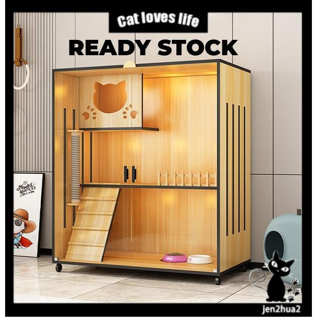 Ready Stock Cat Villa Solid Wood Cat Cage Cat House Home Cat Nest