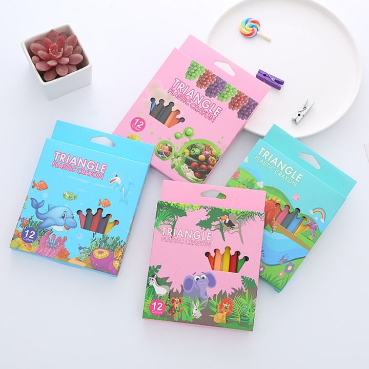 12/24/36Colors Triangular Plastic Crayon Washable Crayons for Kids ...