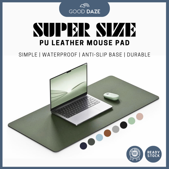 【GOOD DAZE】Leather Anti-slip Large mouse pad desktop mat desk mat large ...