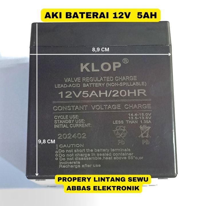 baterai aki kering 12v 5ah accu battery 12 volt 5 ampere hour emergency ...