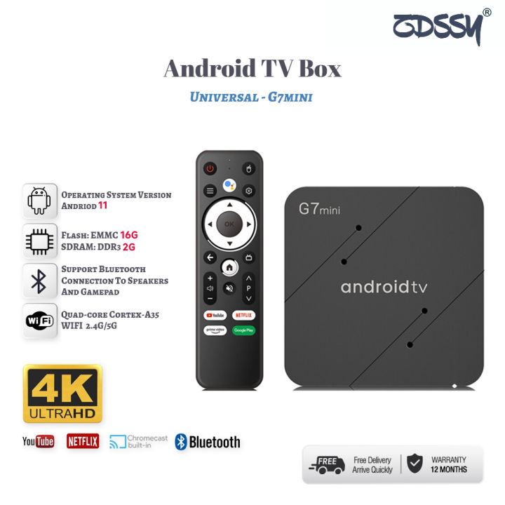ZDSSY G7 mini Android 11 ATV TV Box S905W2 Quad Core Smart TV Box BT Voice Remote Control USB3.0 ...