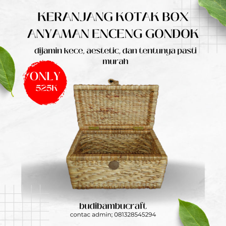 keranjang kotak box persegi panjang enceng gondok | Lazada Indonesia