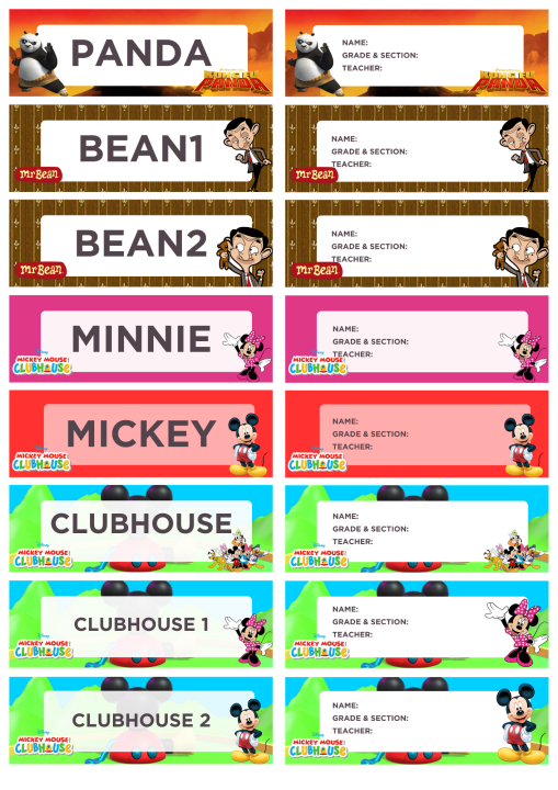 SUBJECT LABEL AND NAME STICKERS / HIGH QUALITY PRINT / GLOSSY PRINT ...
