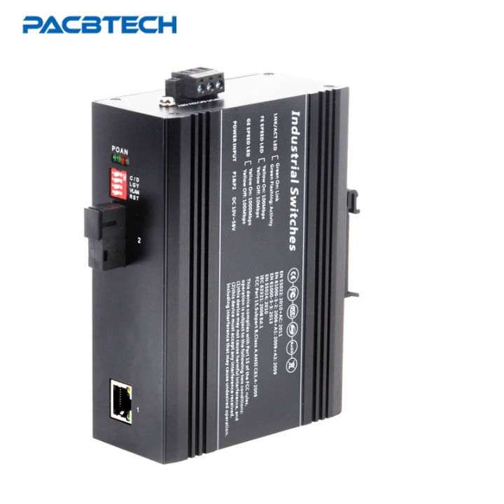10/100/1000M Industrial Fiber Media Converter 1000M 1Fiber 1RJ45 Unmanaged Fiber Media Converter ...