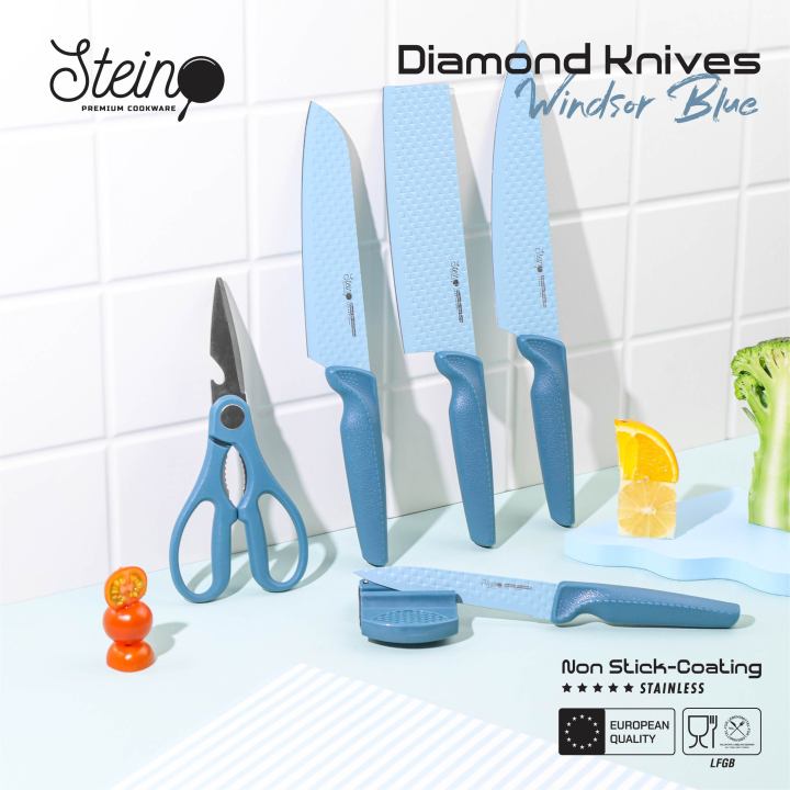 STEIN Diamond Knives Set- Windsor Blue [6 in 1 Pisau Set] | Lazada ...