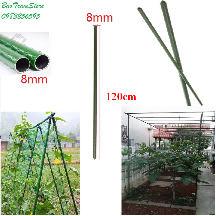 Ống thép bọc nhựa dùng làm cây đỡ hoa hồng, làm giàn cỡ 8mm dài 120cm | Lazada.vn