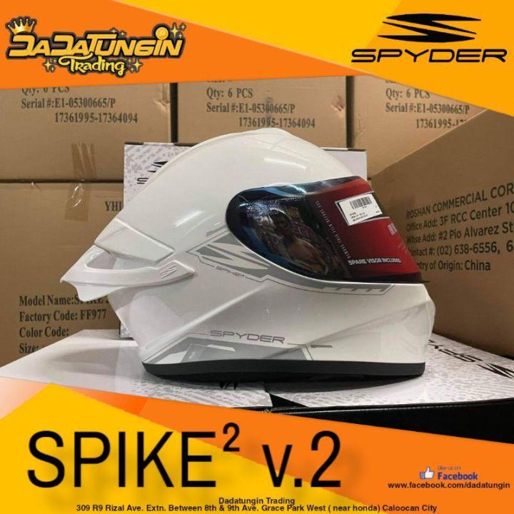 SPYDER Spike 2 v.2 PD Fullface Helmet w/ Free Clear Visor and Spoiler ...