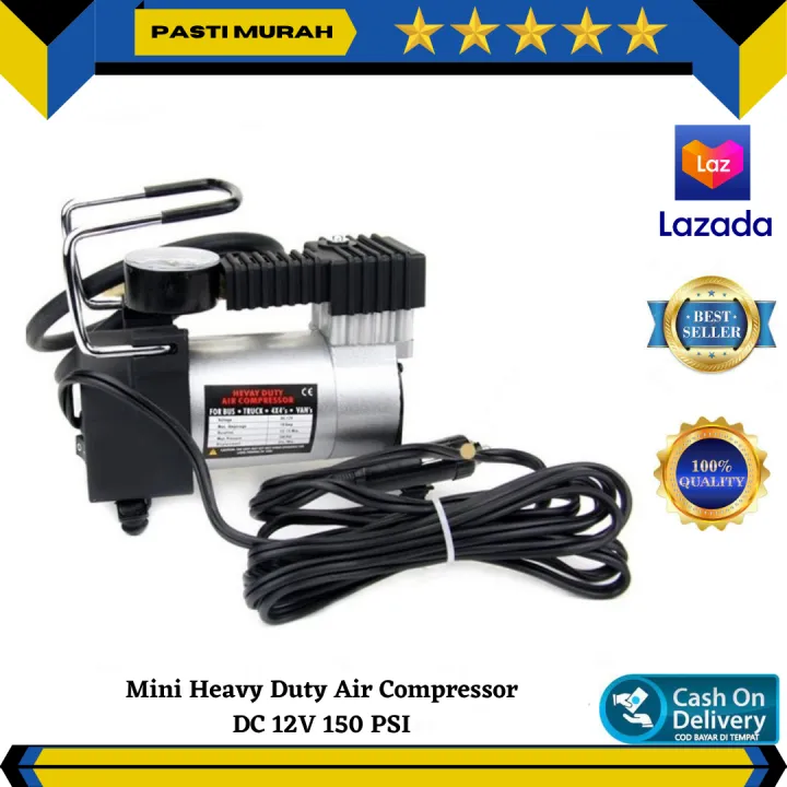 Mini Compressor DC 12V - Kompresor Udara Untuk Memompa Ban Sepeda,Motor ...
