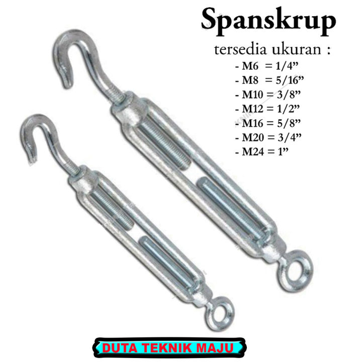Span sekrup 6 MM 1/4 inch Spanskrup Jarum Keras Turn Buckle Penarik ...