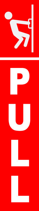 SIGN PAIR OF PUSH AND PULL CUTE SIZE 1.5X7.6 INCHES SIZE PVC TYPE ...