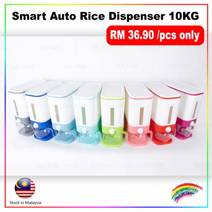 Smart Auto Rice Dispenser 10KG 智能自动计量米桶 Tong Beras / Rice Storage Box ...